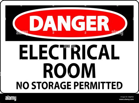 Danger Sign Electrical Room No Storage Permitted Stock Vector Image