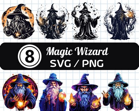 Magic Wizard Svg Bundle Magic Wizard Png Bundle Wizard Icons Bundle Halloween Doodles Bundle