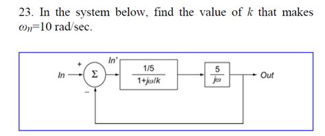 Solved 23 In The System Below Find The Value Of K That
