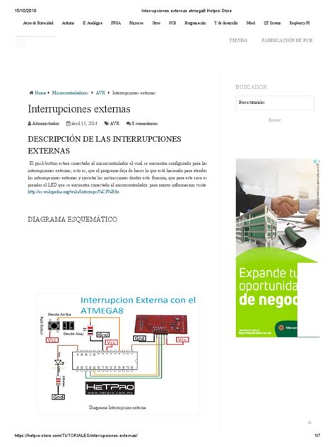 Interrupciones Externas Atmega8 Hetpro Store Pdf Microcontrolador Poco
