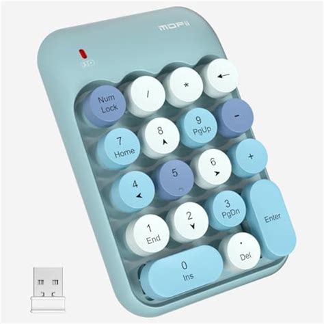 Mofii Wireless Number Pads Blue Numeric Keypad 18 Keys Usb 2 4g Round Keycap