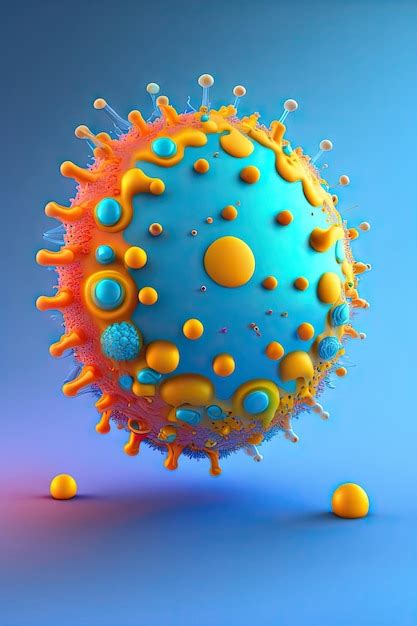 Premium Photo Virus Abstract Microbe On Blue Background