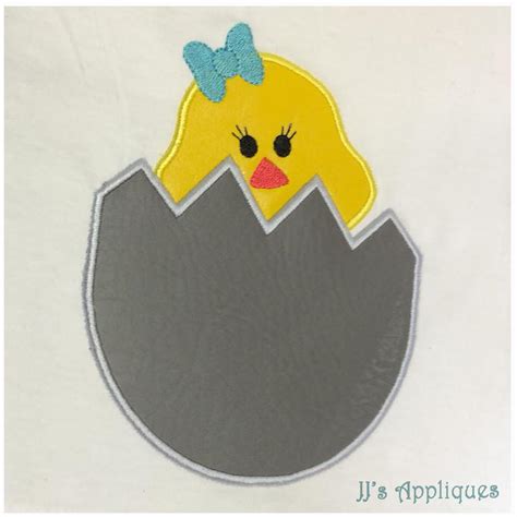 Chick In Egg Jjs Appliqués Machine Embroidery