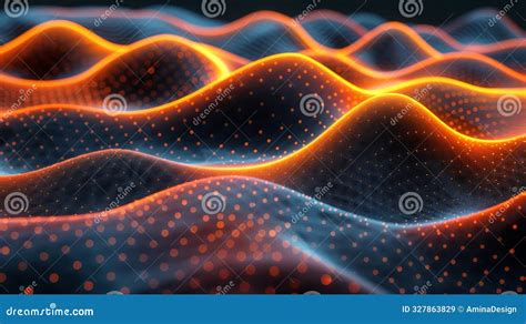 Explore Glowing Waveform In Digital Landscape With Vibrant Visuals And