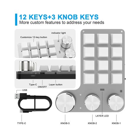 Usb Custom Keyboard Volume Button Knob Programming Macro Gaming Hotswap