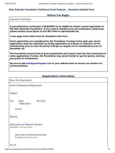 Fillable Online Grant Application Sample Fax Email Print Pdffiller