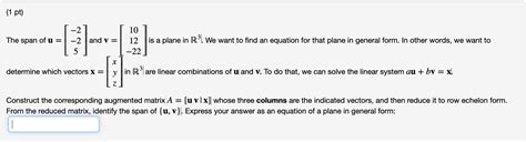 Solved Construct The Corresponding Augmented Matrix A Uvx