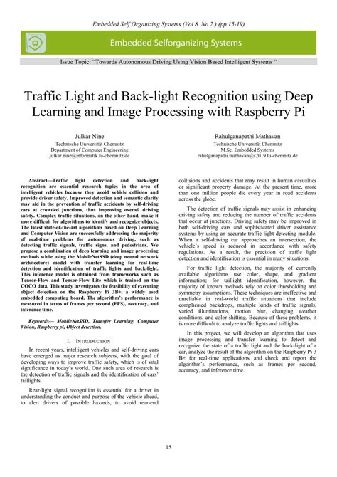 Pdf Traffic Light And Back Light Recognition Using Deep Learning And Image Processing With