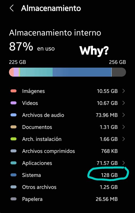 system uses too much storage r samsunggalaxy