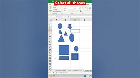 How To Select All Shapes In Ms Excel Excel Exceltips Exceltutorial