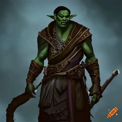 Art Of A Strong And Handsome Half Orc Druid On Craiyon