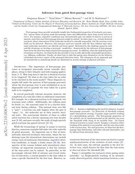 Pdf Inference From Gated First Passage Times