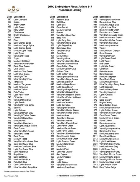Dmc Embroidery Floss Color Description 4 Cross Stitch Articles