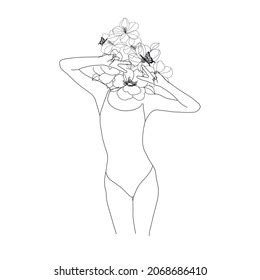 Sexy Woman Vector Line Drawing Sex Stock Vector Royalty Free Shutterstock