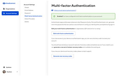 Enable Multi Factor Authentication Cloudcannon Documentation