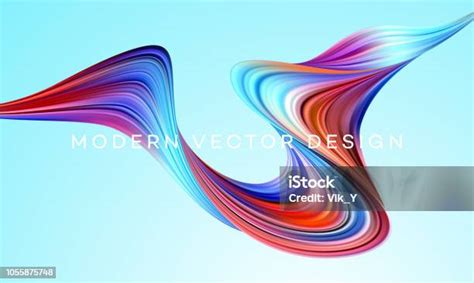 현대 다채로운 흐름 포스터입니다 컬러 배경에서 웨이브 액체 모양입니다 디자인 프로젝트에 대 한 예술 디자인입니다 벡터 일러스트 레이 션 3차원 형태에 대한 스톡 벡터 아트
