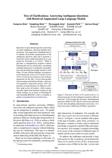 Pdf Tree Of Clarifications Answering Ambiguous Questions With Retrieval Augmented Large