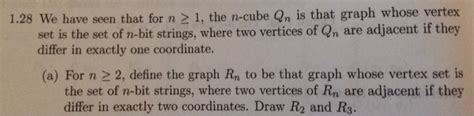 Solved We Have Seen That For N The N Cube Qn Is Chegg