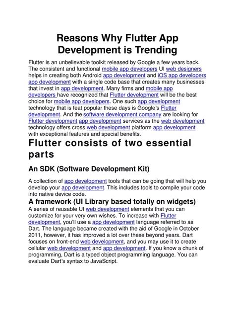PPT Reasons Why Flutter App Development Is Trending PowerPoint Presentation ID