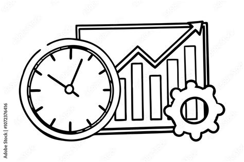 Clock And Increasing Chart Workflow Productivity Increase Work