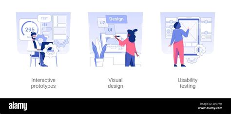 Ux Designer Services Isolated Concept Vector Illustration Set