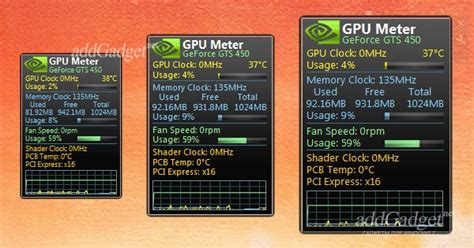Гаджет Gpu Meter для Windows 7 — Основные параметры видеокарты