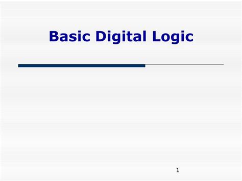 PPT Basic Digital Logic PowerPoint Presentation Free Download ID