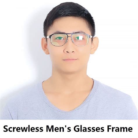 Screwless Glasses Frame Men Retro Metal Trendy Ful Grandado