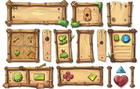 7000 Game Ui Elements Wood Pictures
