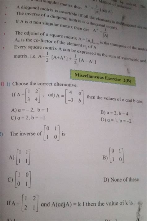 A Diagonal Matrix Is Invertible Iff A′∣aa′1 Codaj A The Inverse Of