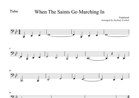 When The Saints Go Marching In Arr Zachary Corbett By Traditional