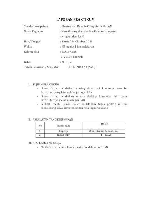 pdf laporan praktikum sharing data aas via xi tkj 3 dokumen tips