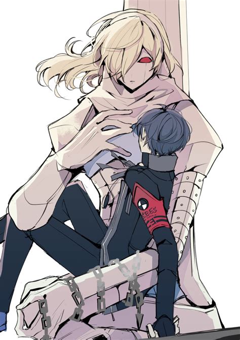 Safebooru 2boys Blonde Hair Carrying Carrying Person Chain Hair Over