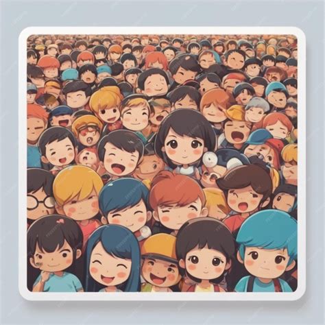 Premium Vector Crowd Cartoon Vector Background