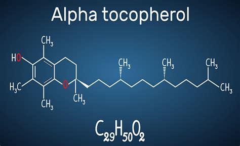 Ilustración De Molécula De Tocoferol Alfa Modelo De Fórmula Y La