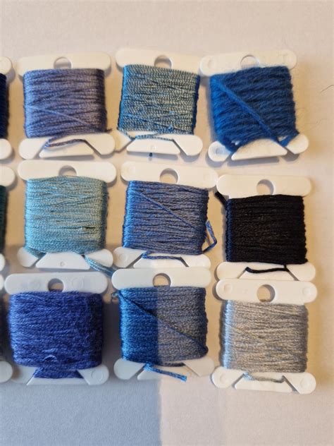 Blue Embroidery Thread Bundle Fibre Art Bundle Cross Stitch Or