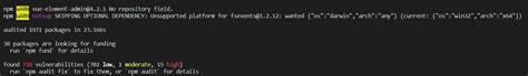 解决vue项目npm install 时出现的问题 8 vulnerabilities 7 moderate 1 high csdn博客