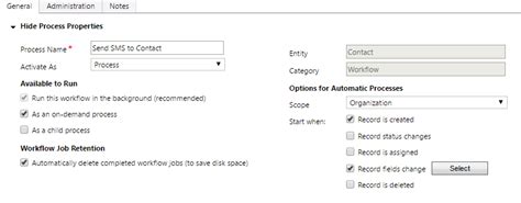 Sending SMS Messages From Microsoft CRM Workflow ClickDimensions Support