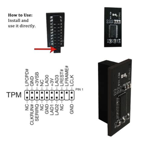 Encryption Security Module 15mm Depth 20pin Tpm 20 Module For Diy