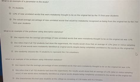 Solved 1 Identifying Populations Samples Statistics