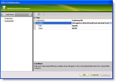 Filtering Infragistics Aspnet™ Help