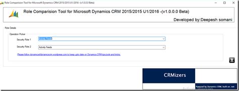 New Tool Role Comparison Tool For Dynamics Crm Msdynamicsblog By Deepesh
