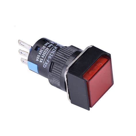 XDL FXD V V Equipment Plastic Led Lamp Red Square Push Button Switch With Led Indicator