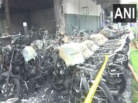 Over 400 Bikes Gutted In Fire In Bike Showroom In Andhras Vijayawada