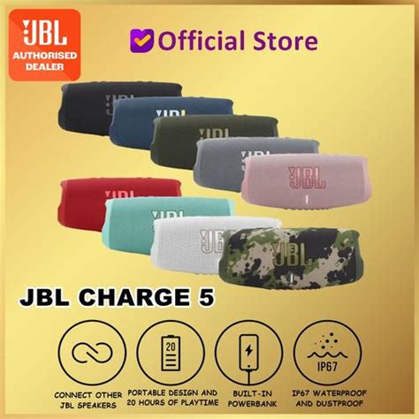 Promo JBL Charge 5 Portable Wireless Bluetooth Speaker IP67 With Powerbank Black Cicil 0 3x