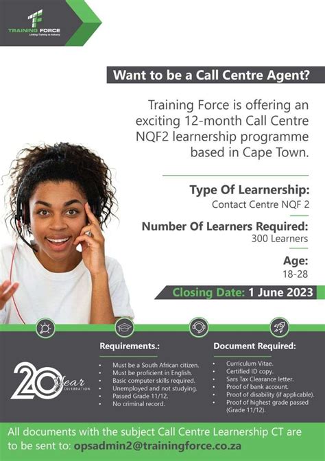 Training Force Call Centre Learnership Nqf2 Sa Learnerships 2025 Finding Your Perfect Learnership