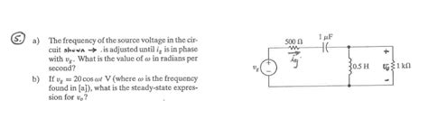 Solved The Frequency Of The Source Voltage In The Circuit Chegg