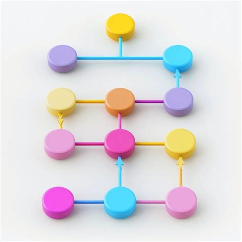 Flow Diagram With Vibrant Nodes Illustrating Premium Ai Generated Image