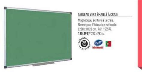 Promo Tableau Vert émaillé à Craie Chez Top Office Icataloguefr