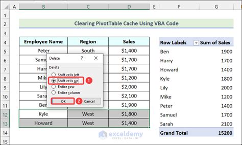 How To Clear Pivot Table Cache Using Vba In Excel
